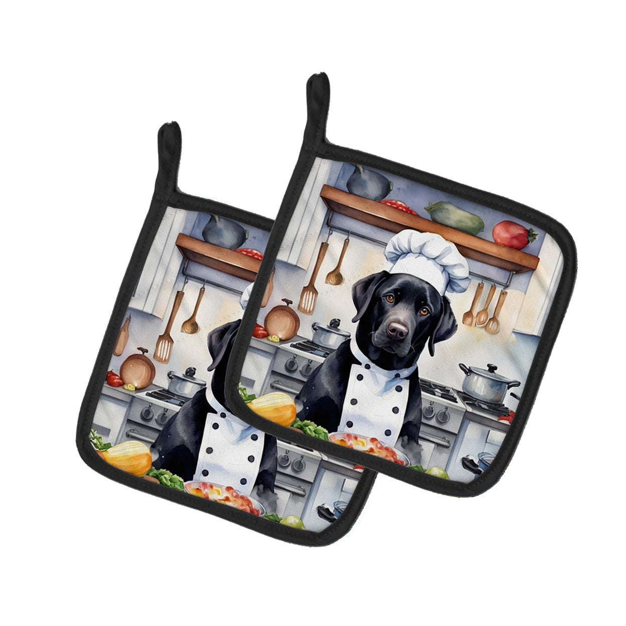 Black Labrador Retriever The Chef Pair of Pot Holders - Walmart.com