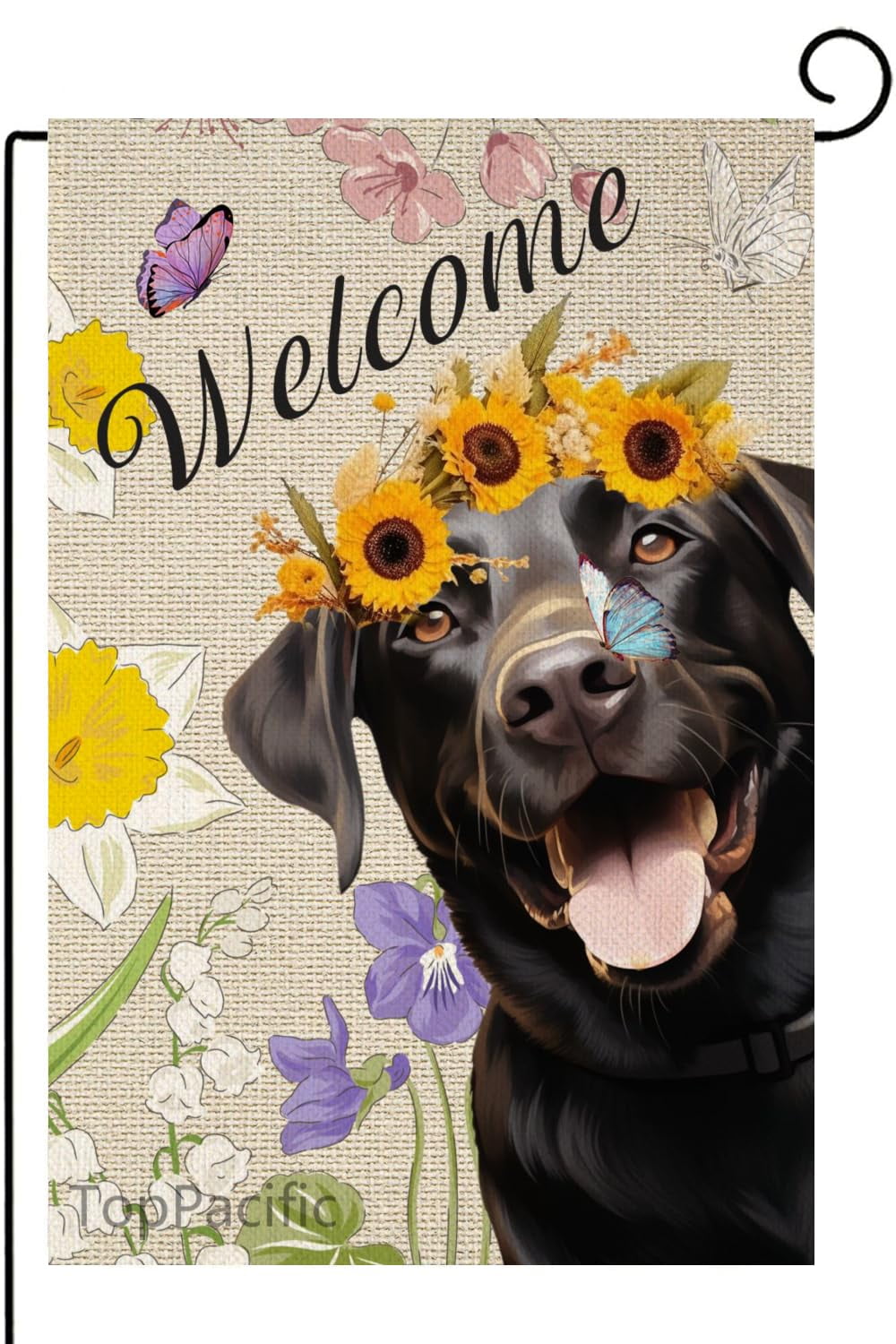 Black Labrador Retriever Welcome Spring Garden Flag Spring Summer ...