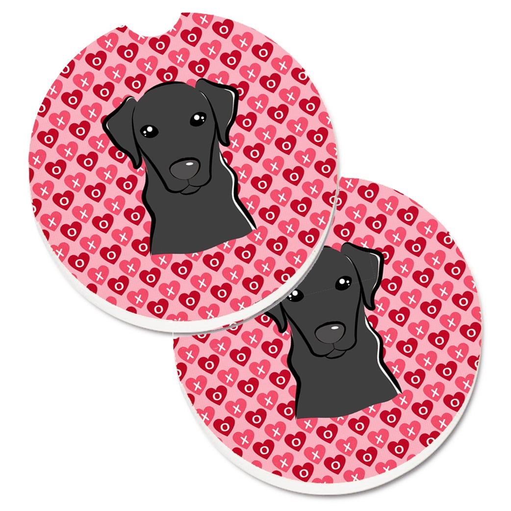 Black Labrador Set of 2 Cup Holder Car Coasters - Walmart.com