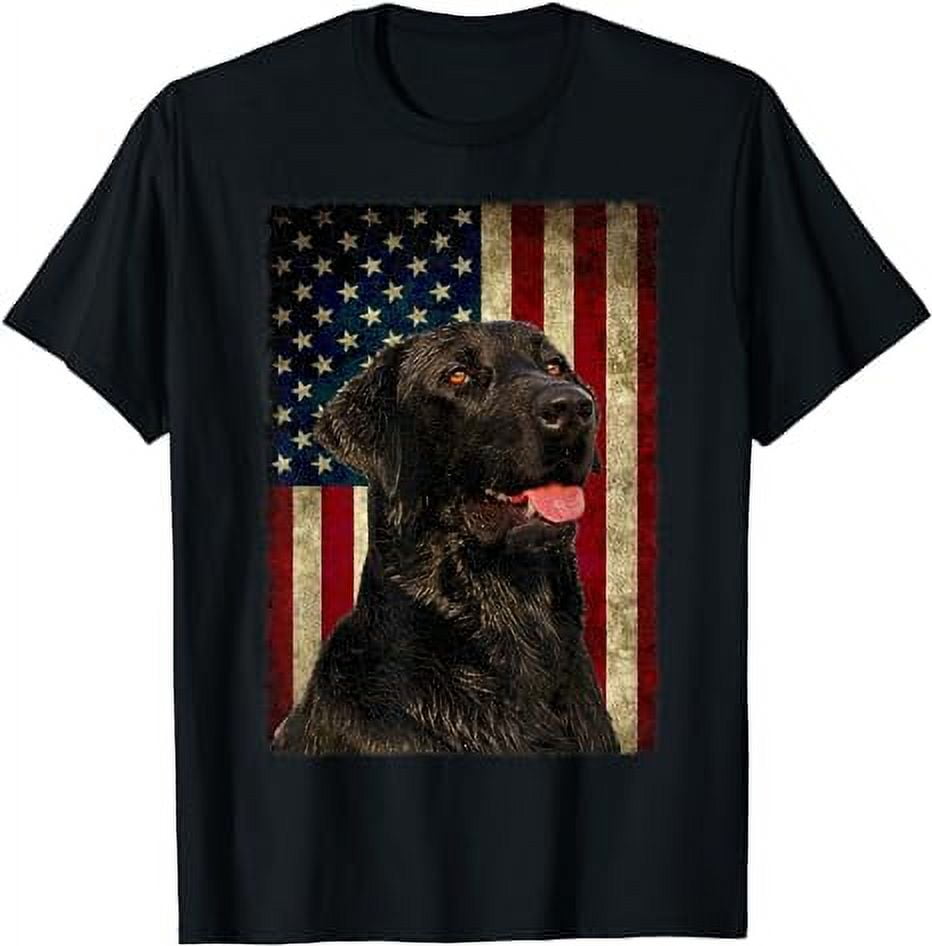 Black Labrador T Shirt Gift USA Flag Lab Owner Duck Hunter - Walmart.com