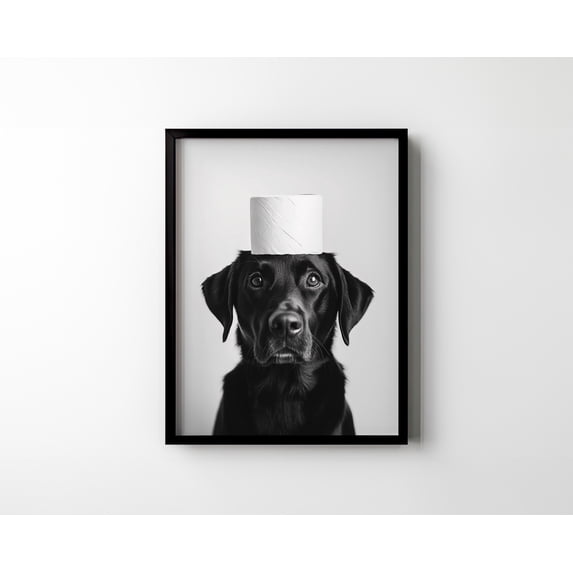 Black Labrador Toilet Dog Bathroom Lab Mom Restroom Matte Animal Wall ...