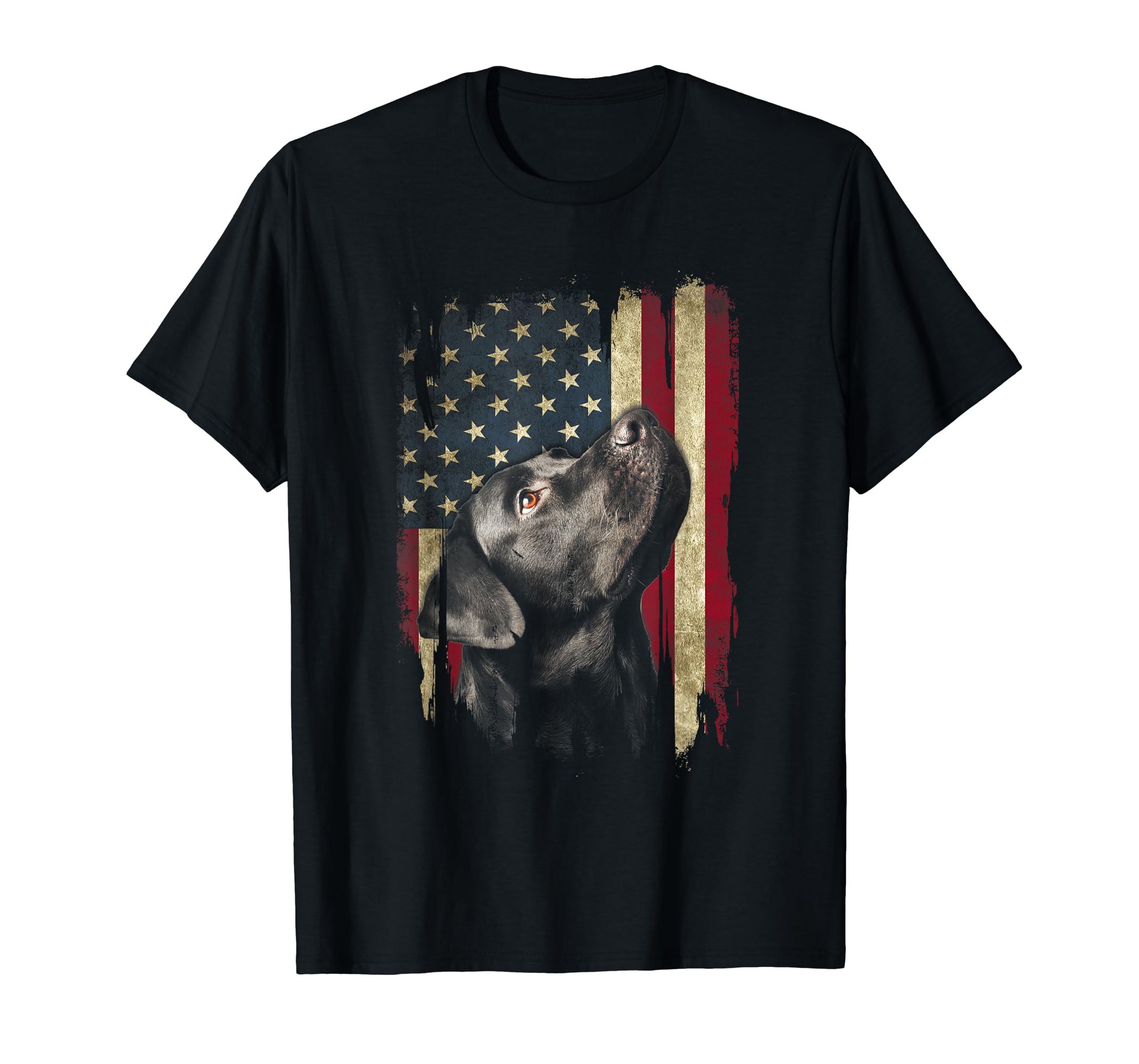 Black Labrador USA Flag Lab Owner Duck Hunter Black T-Shirt - Walmart.com