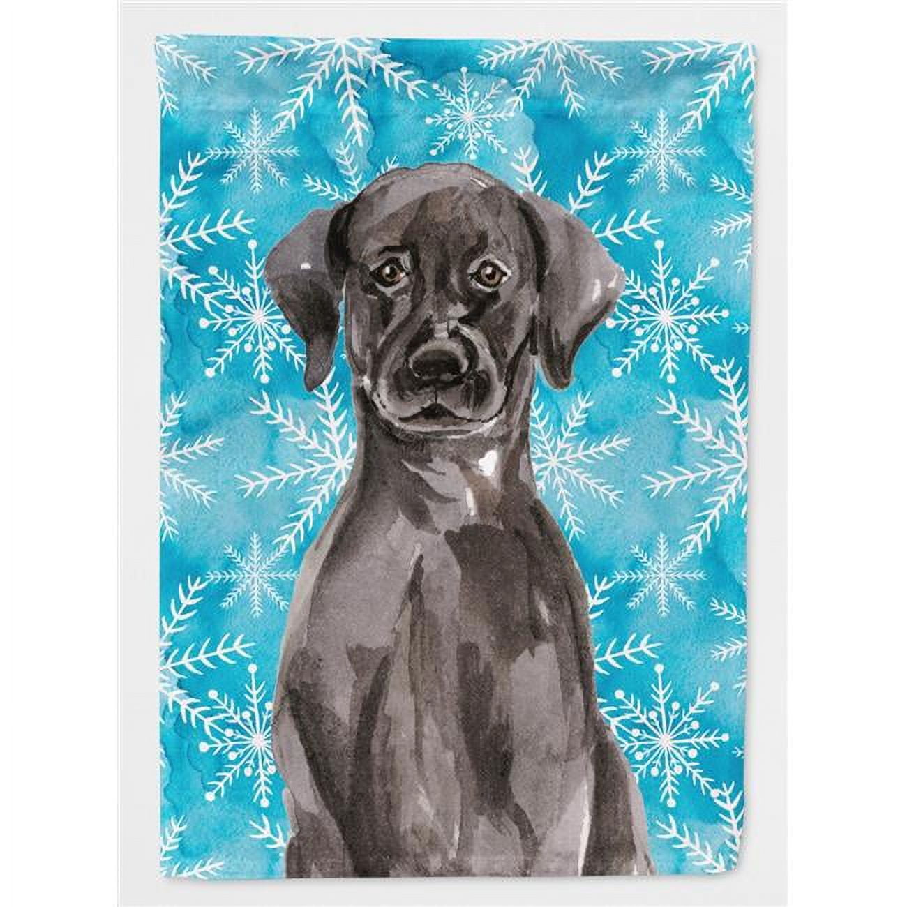 Black Labrador Winter Flag Canvas House - Walmart.com