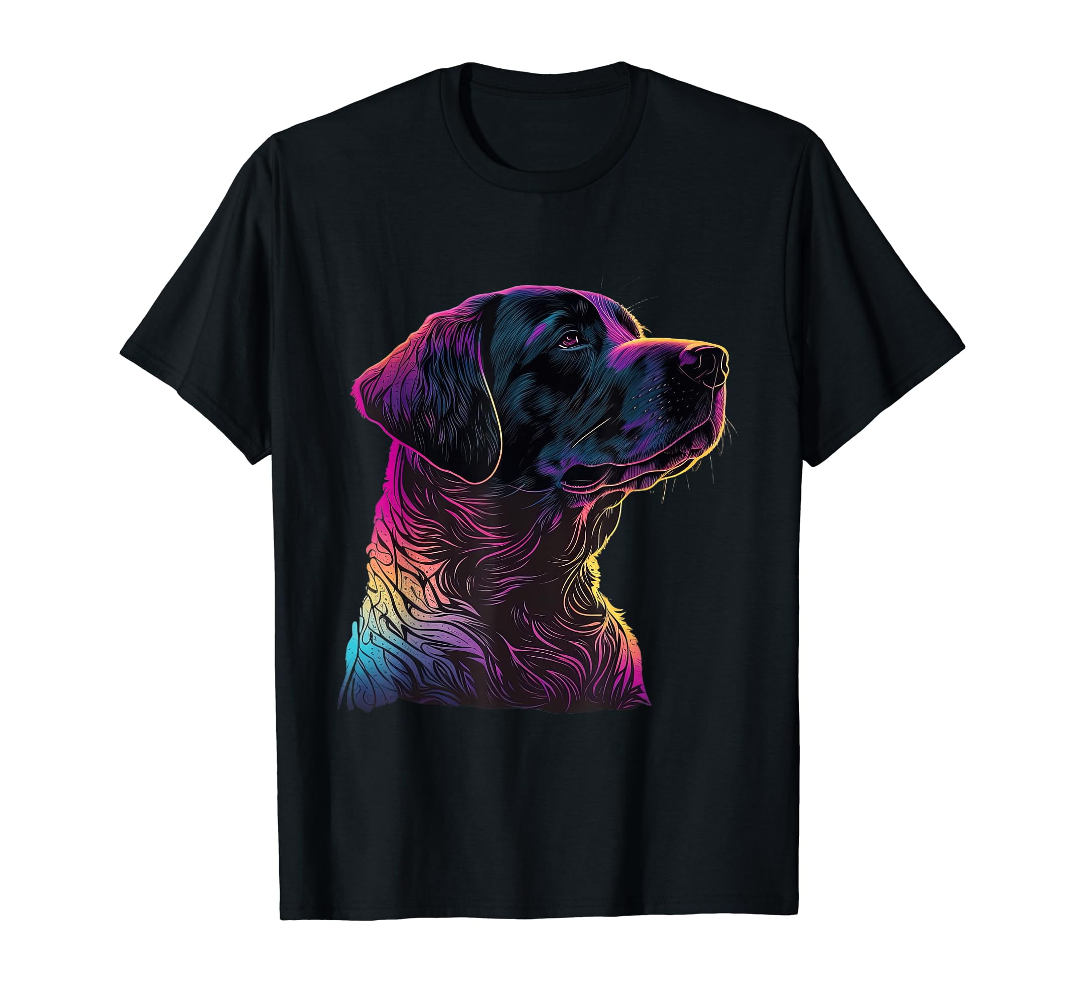 Black Labrador's 80s Synthwave: Vintage Aesthetic T-Shirt - Walmart.com