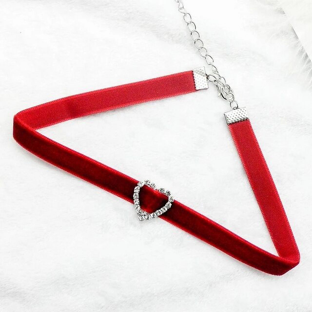 Black Lace Choker Goth Double Layers Love Heart Pendant Necklace ...