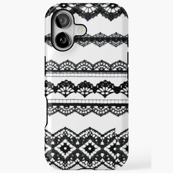 Black Lace Elegance Timeless Dark Floral Motif with iPhone 17 to 11 Pro ...