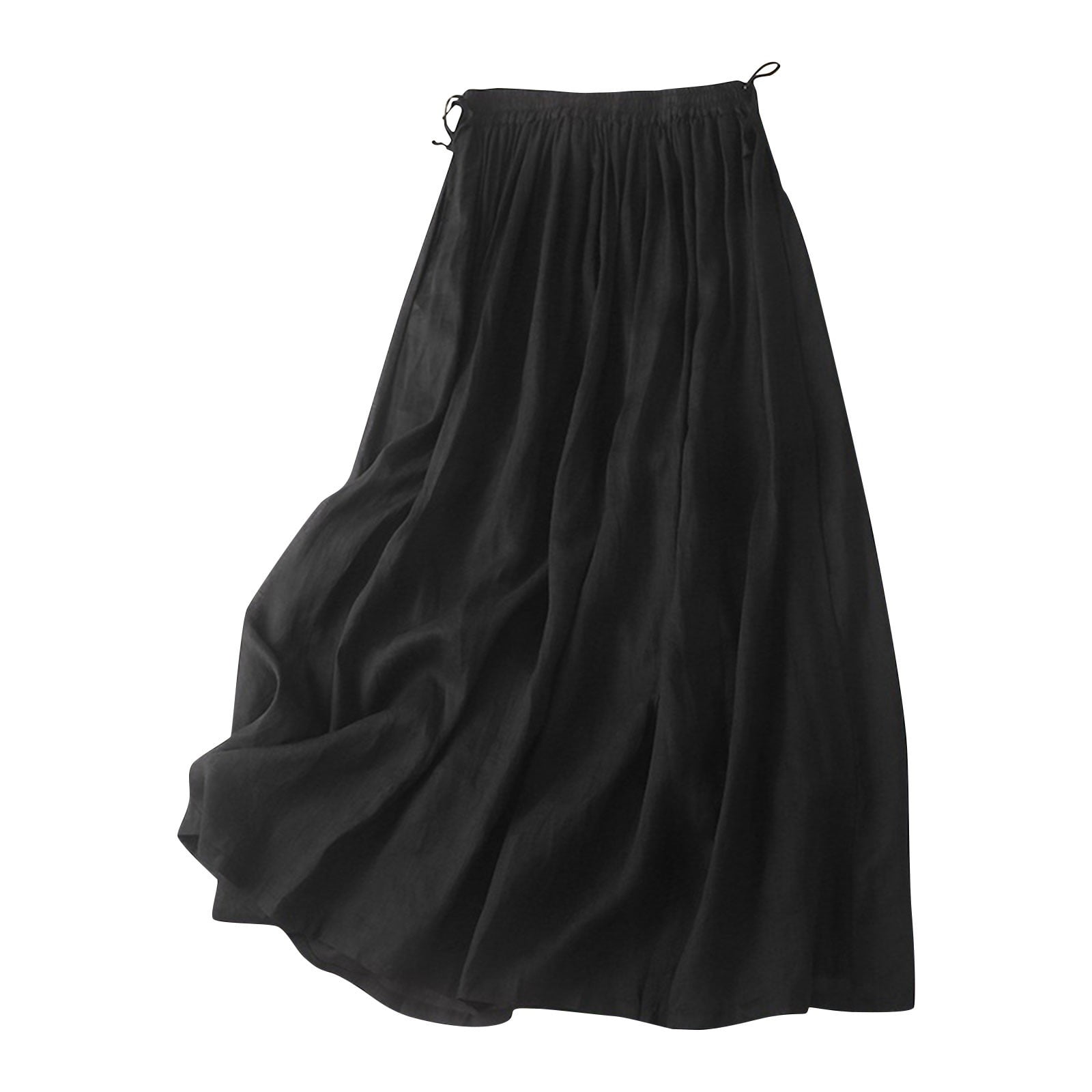 Black Lace Faux Linen Skorts for Women Maxi Long Loose Fit Happy ...