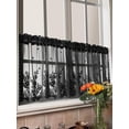 Black Lace Floral Pattern Short Window Valance, French Romantic Style ...