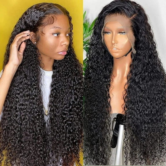 Black Lace Front Wig Glueless Pre-Plucked Baby Hair Brazilian Synthetic ...