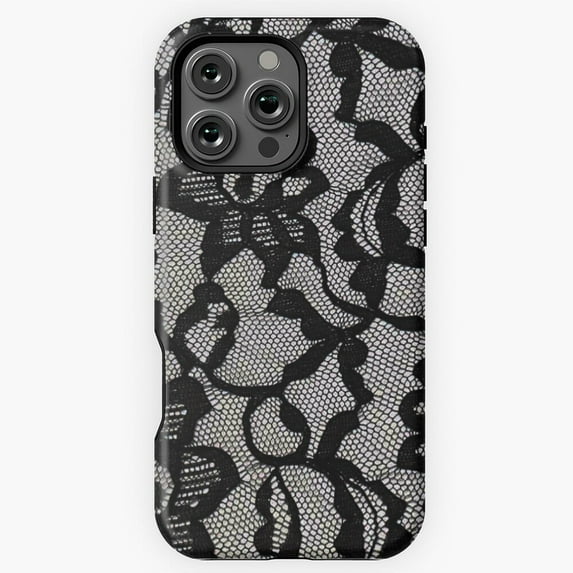 Black Lace Gothic Elegant Pattern Design Phone Case for iPhone 11 12 13 ...