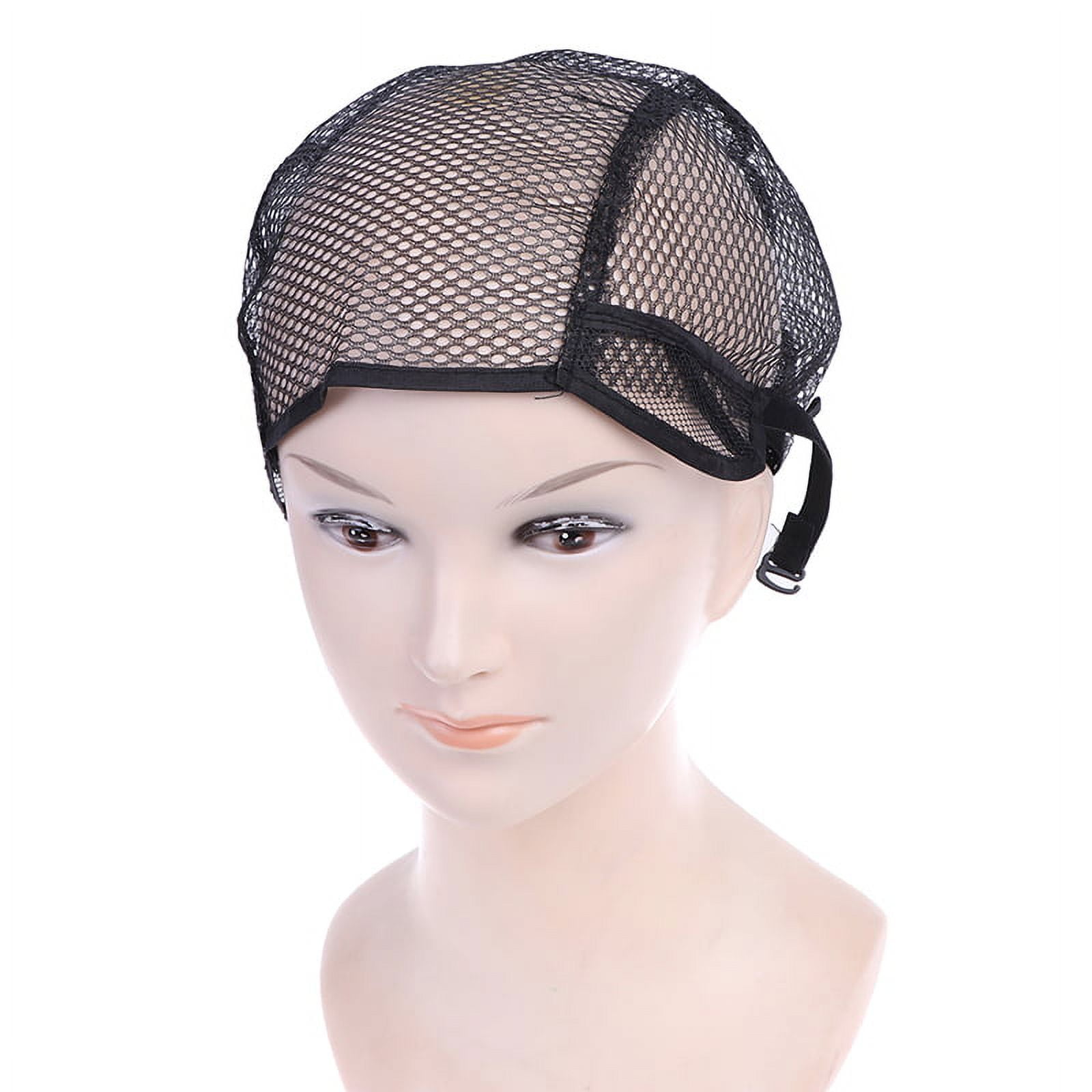 Black Lace Mesh Full Wig Cap Weaving Caps Making Wigs Straps elastic ...