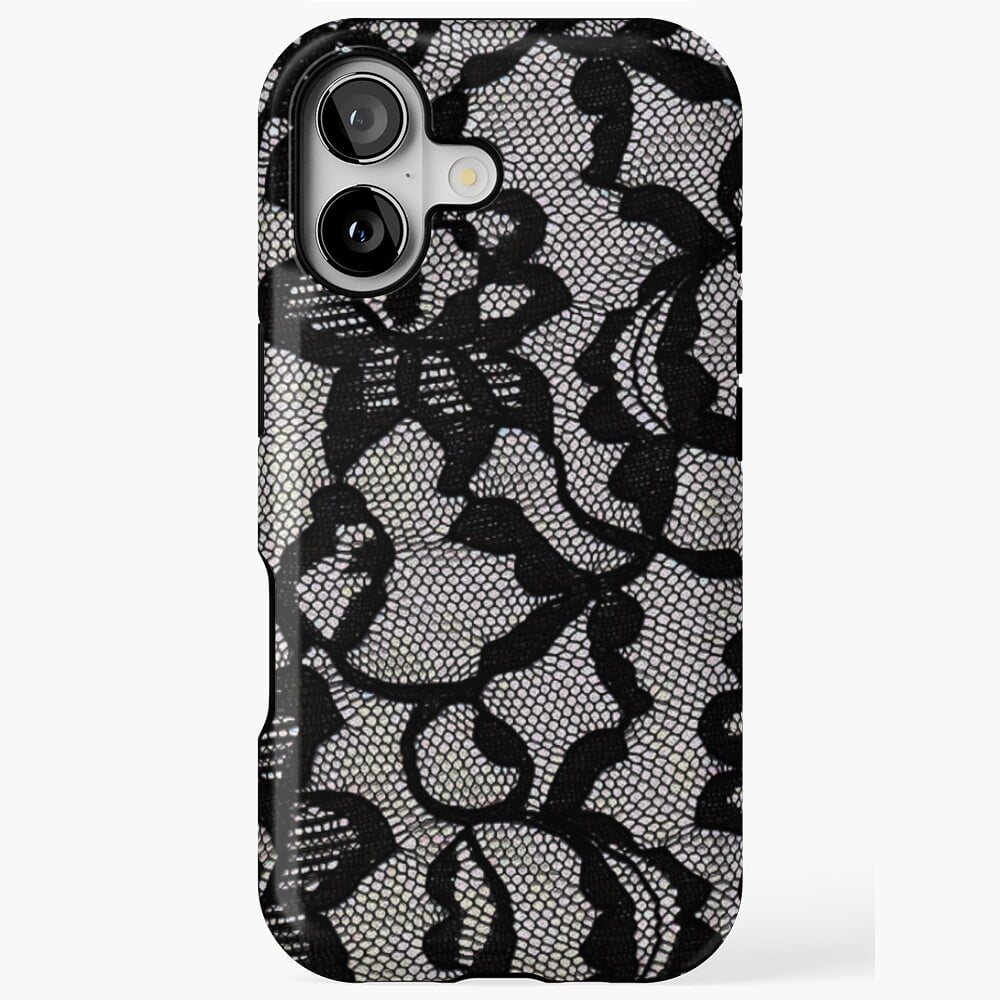 Black Lace Retro Elegant Pattern Design Tough Case iPhone 11 12 13 14 15 17 Pro Max - Walmart.com