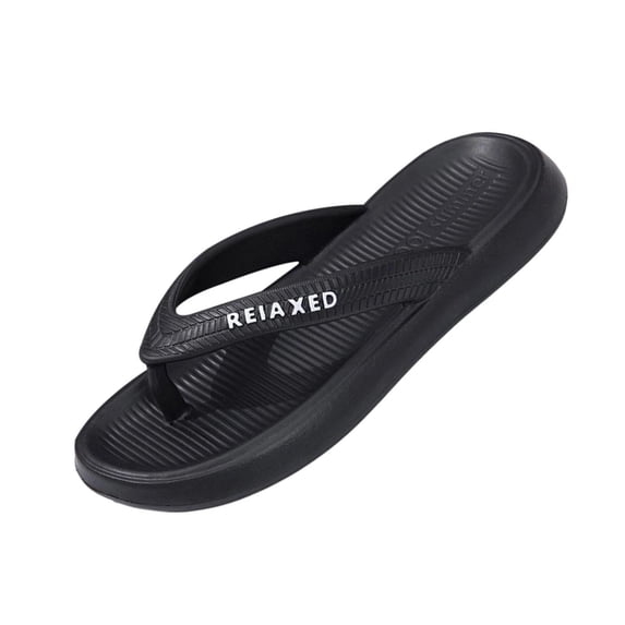 Black Ladies Beach Thong Slippers Non Slip Thick Sole Comfortable ...