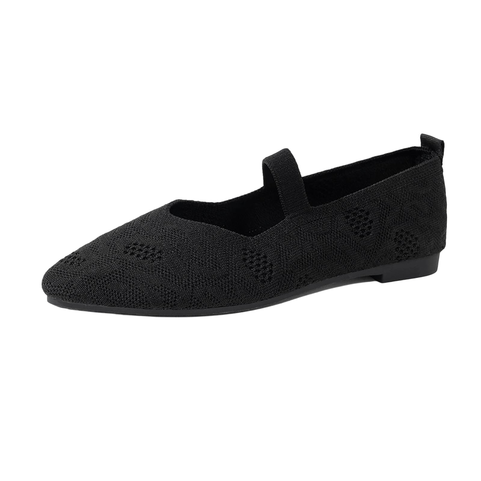 Black Ladies Breathable Mesh Flat Shoes Pointed Toe Casual Summer ...