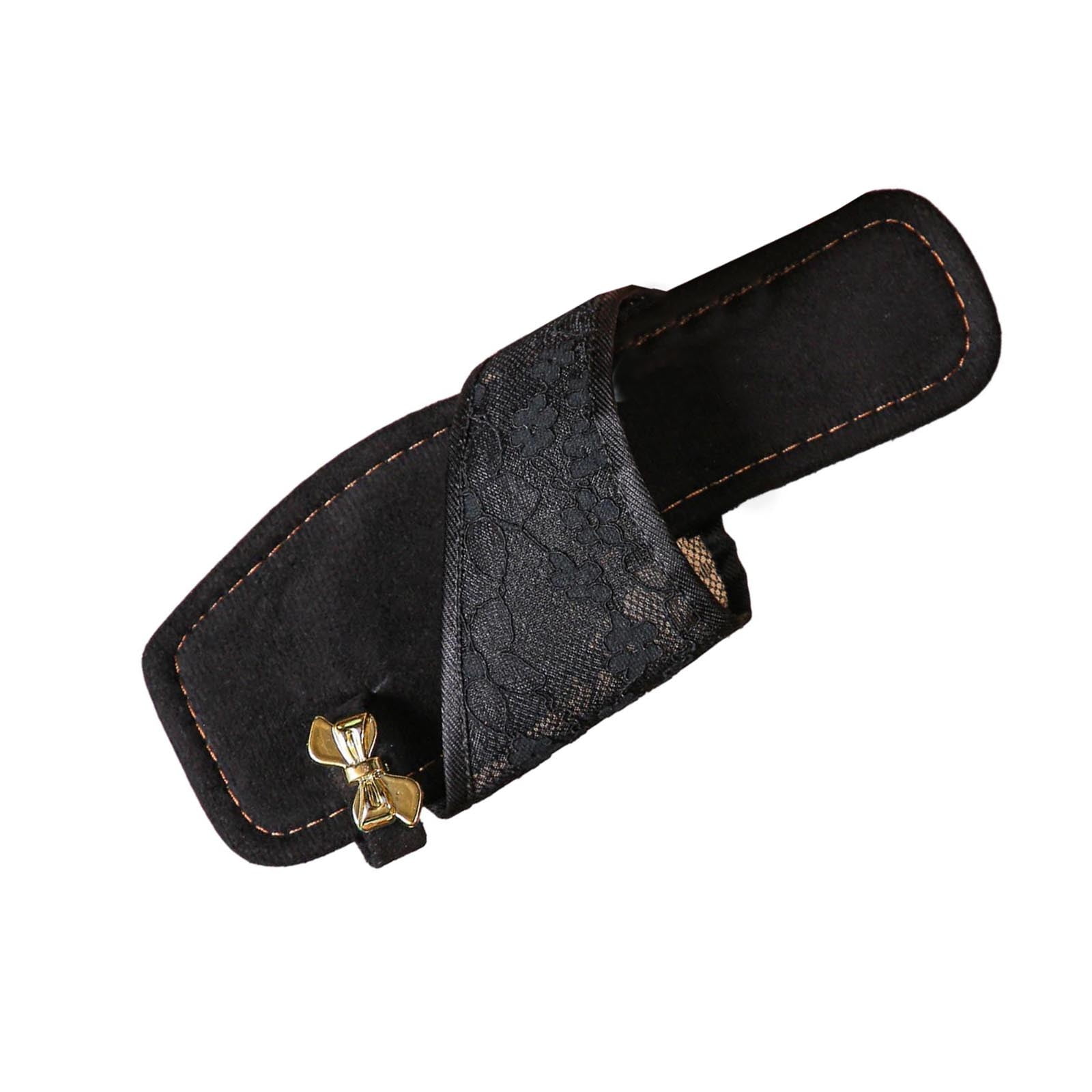 Black Ladies Casual Summer Mesh Elegant Slippers For Wearing Alone ...