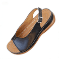 Black Ladies Fashion Casual Spring Summer Comfort Open Toe Platform ...