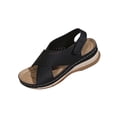 Black Ladies Fashion Wedge Sandals Featuring Interlaced Design Open Toe ...
