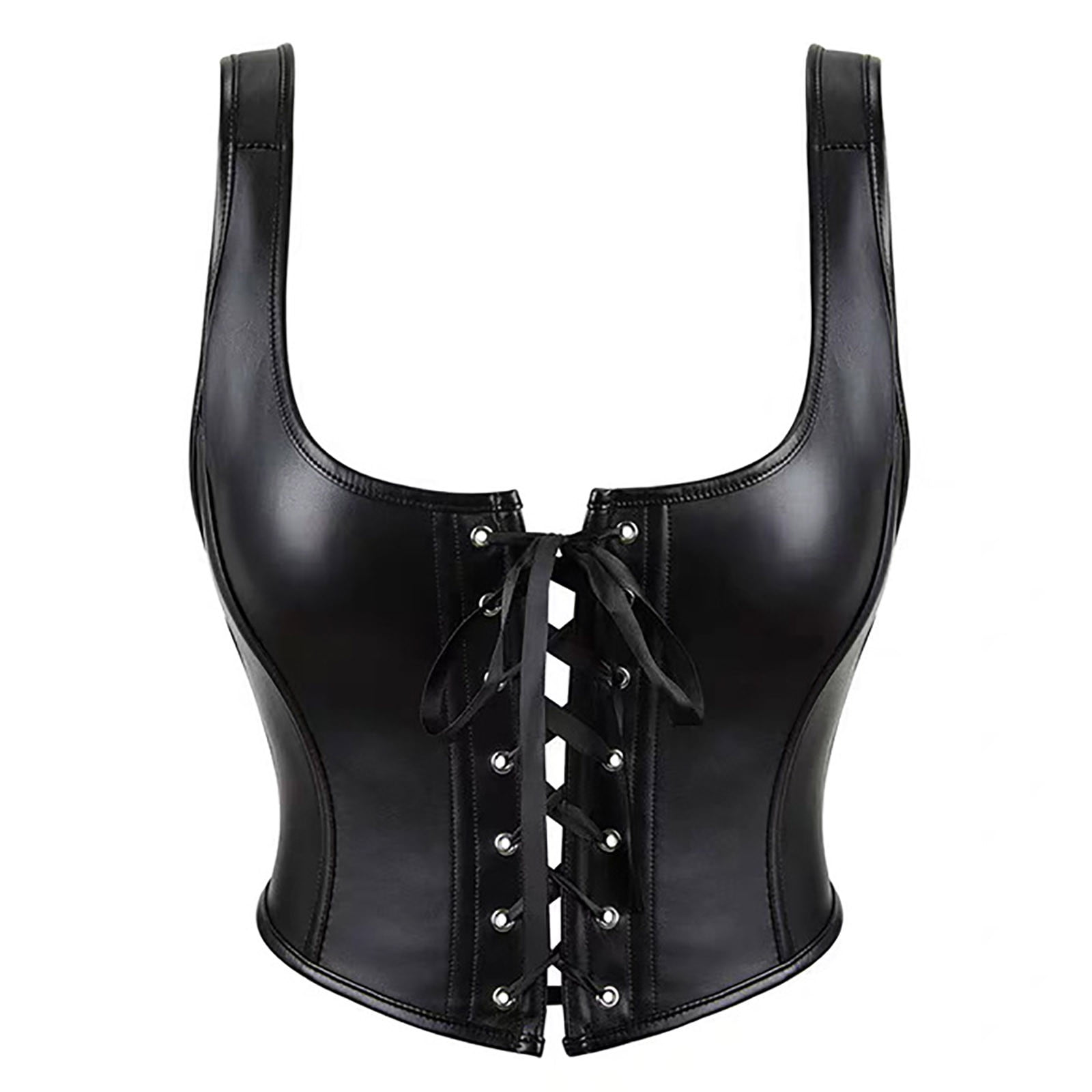 Black Ladies Going Out Shapewear Bodysuit for Juniors Faux Leather Slim ...