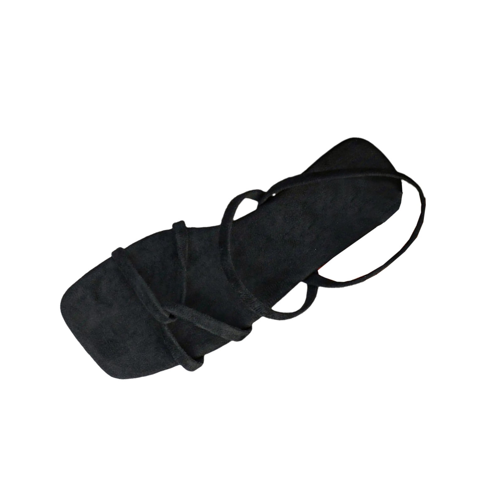 Black Ladies Lightweight One Strap Sandals Square Toe Versatile Summer ...