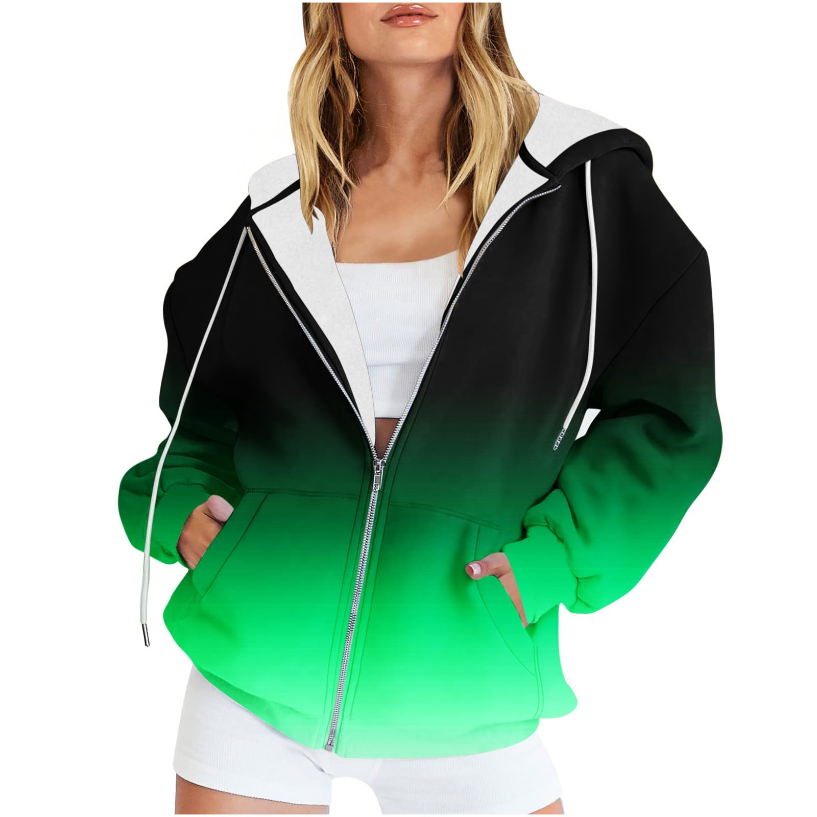 Black Ladies Long Sleeve Hooded Outfits Sweatshirt for Women Graphic ...