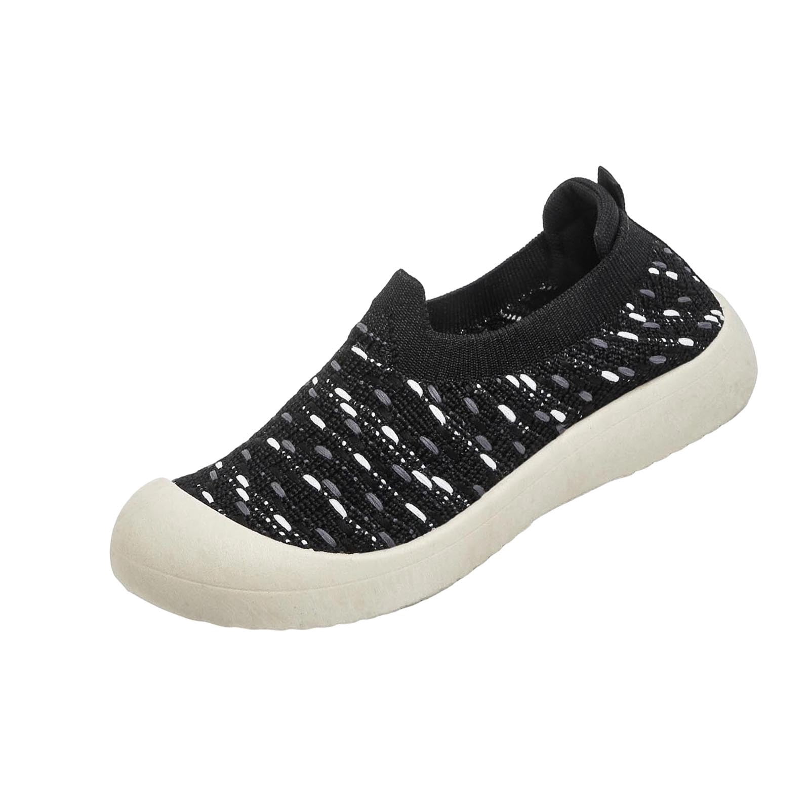Black Ladies Mesh Breathable Walking Shoes Soft Soled Comfortable ...