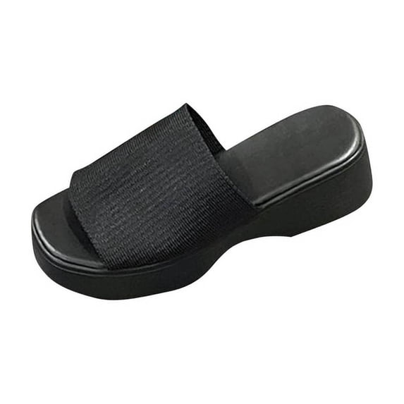 Black Ladies Mesh Thick Sole Casual Sandals Breathable Spring Summer ...