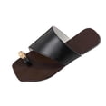 Black Ladies Plus Size Flat Openwork Summer Beach Sandals 2026 Trendy ...