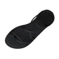 Black Ladies Spring Summer Versatile Strap Flat Sandals Plus Size ...