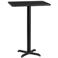 Black Laminate Rectangular Bar Table With Cross Leg Base - Walmart.com