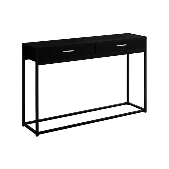 Black Laminate and Metal Narrow Table | Multi - use in Small Spaces ...
