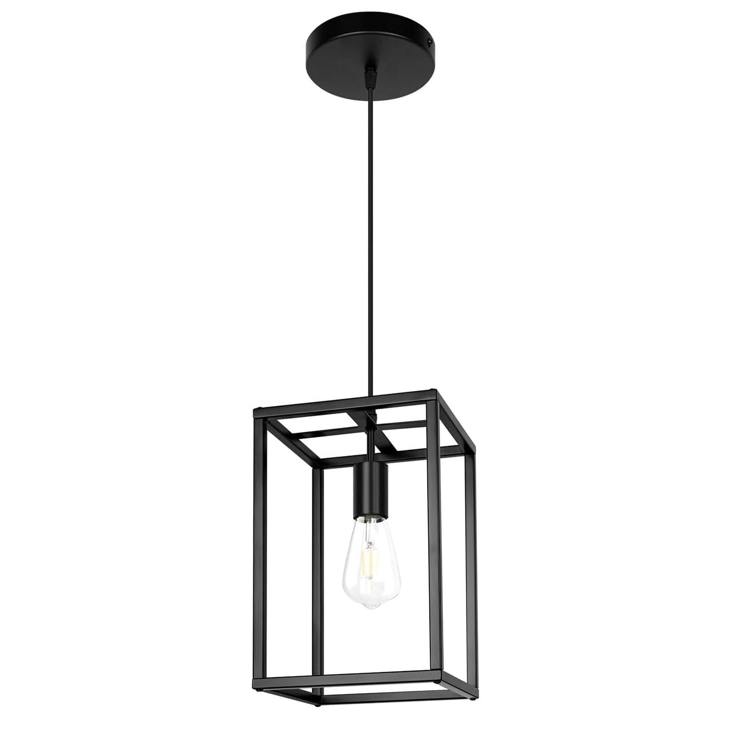 LOHASLED Black Lantern Pendant Light Fixture, Rustic Hallway Chandelier ...
