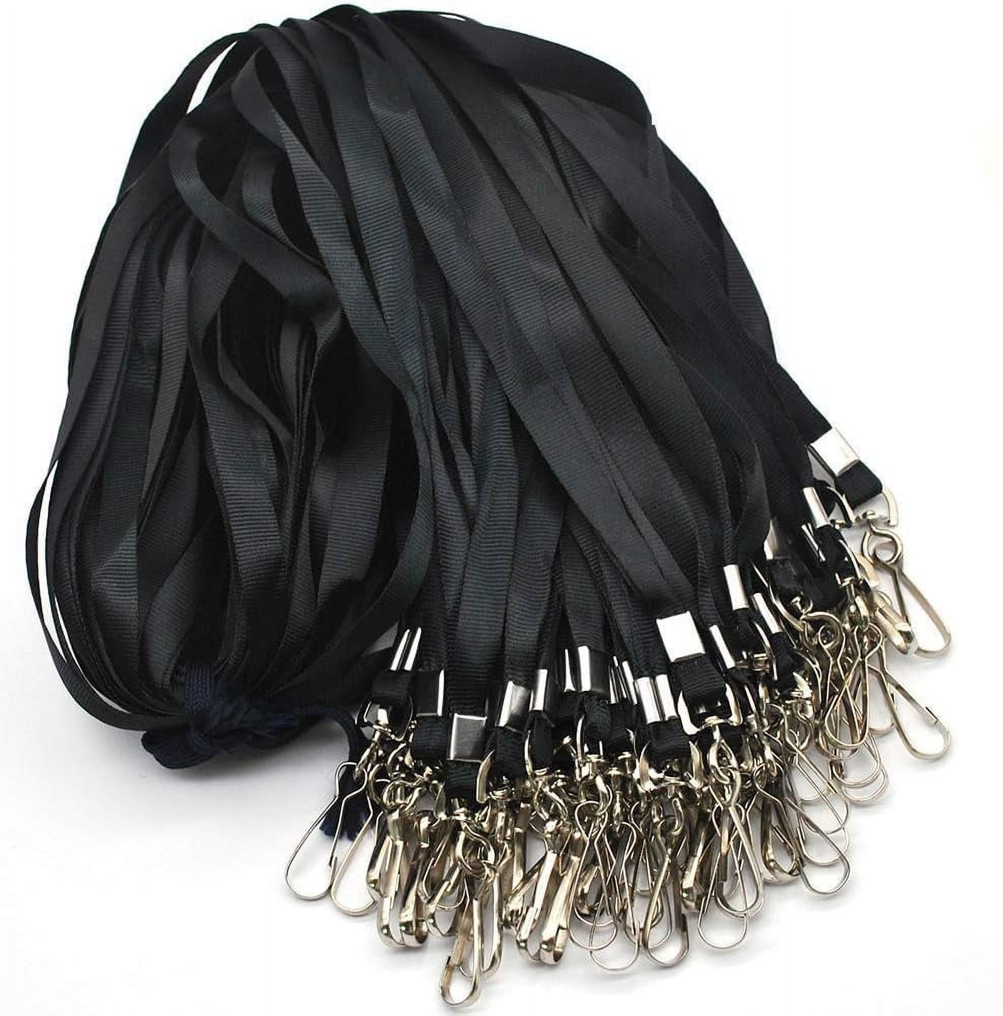 Black Lanyard Bulk Lanyards for Id Badges Flat Lanyard with Badge Clip ...