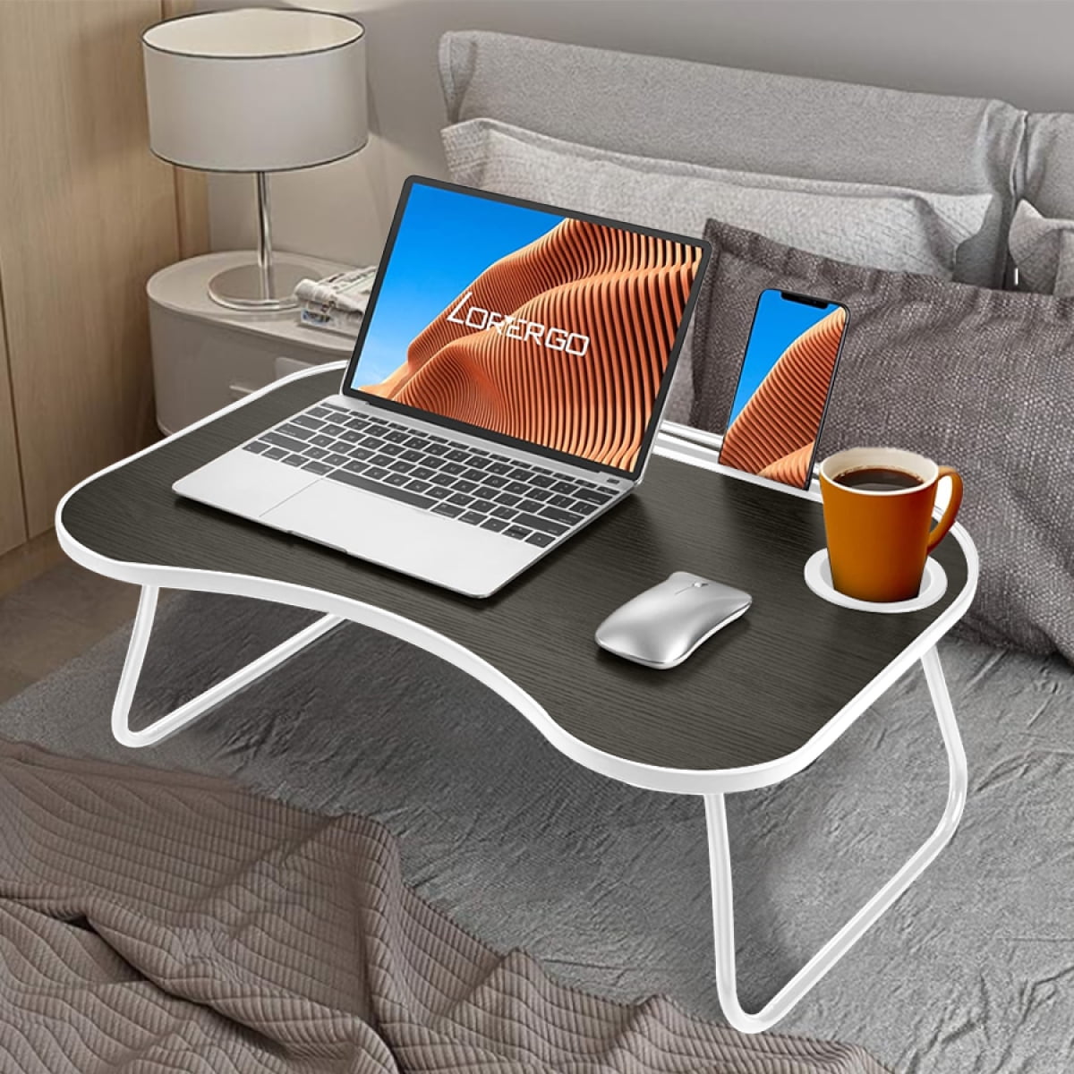 Black Laptop Bed Stand – Ergonomic Portable Lap Desk for Bed & Couch ...
