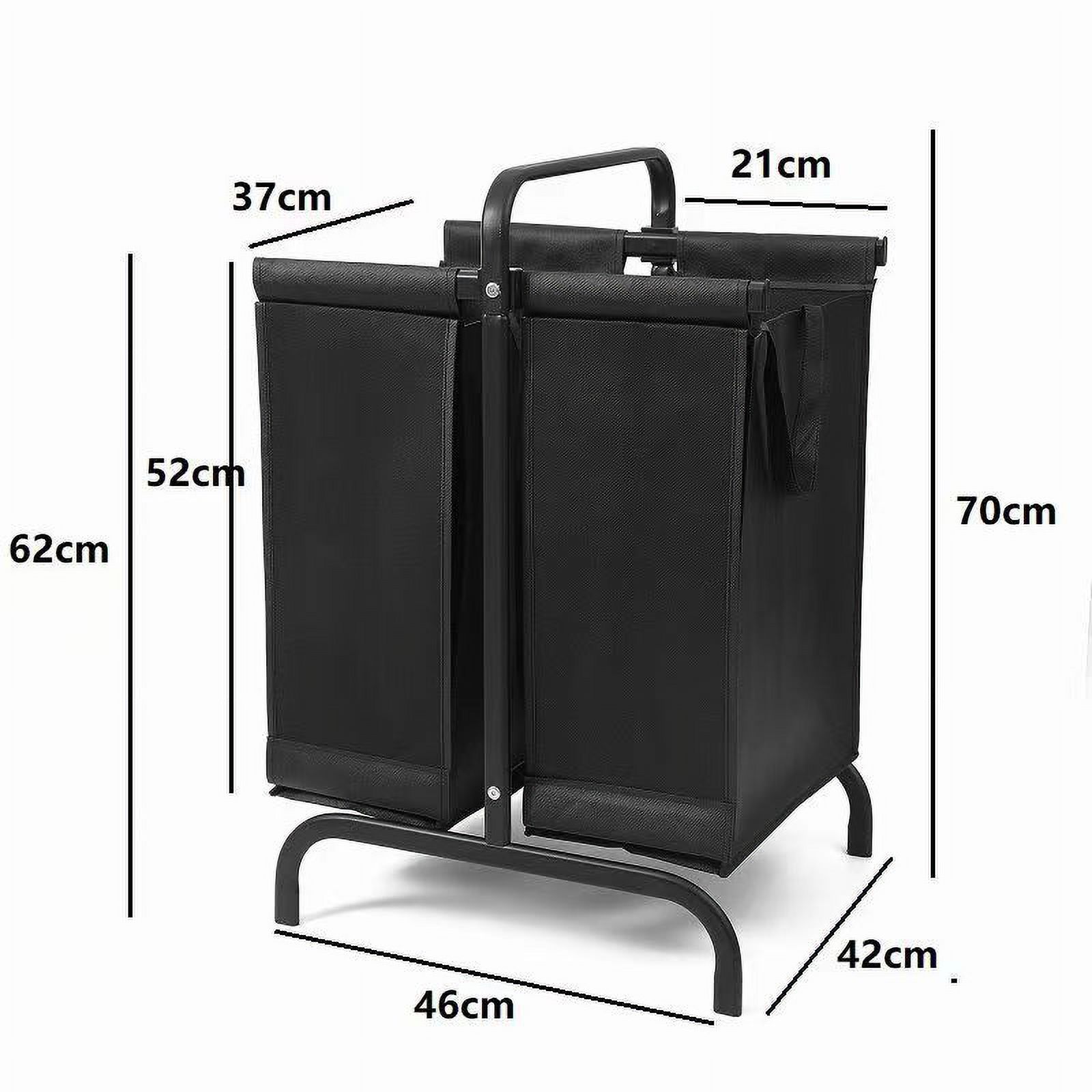 Black Large 110L 2-Tier Oxford Laundry Hamper with Sorting Cards Lid ...