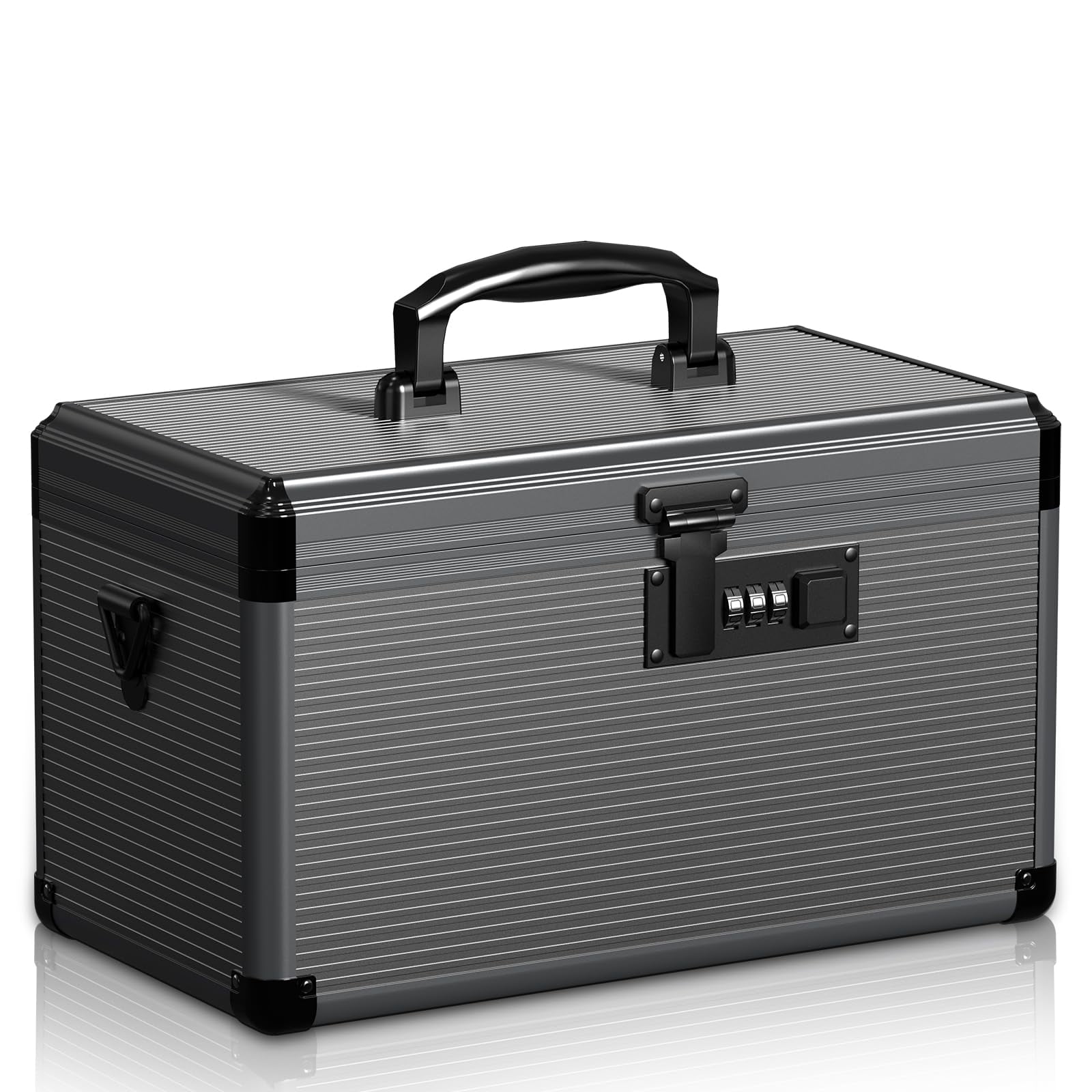 Black Large-14inch Lock Box Storage Chest - Walmart.com