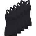 Black Large 5 Pack Women's Sleeveless Racerback Workout Tank Tops ...