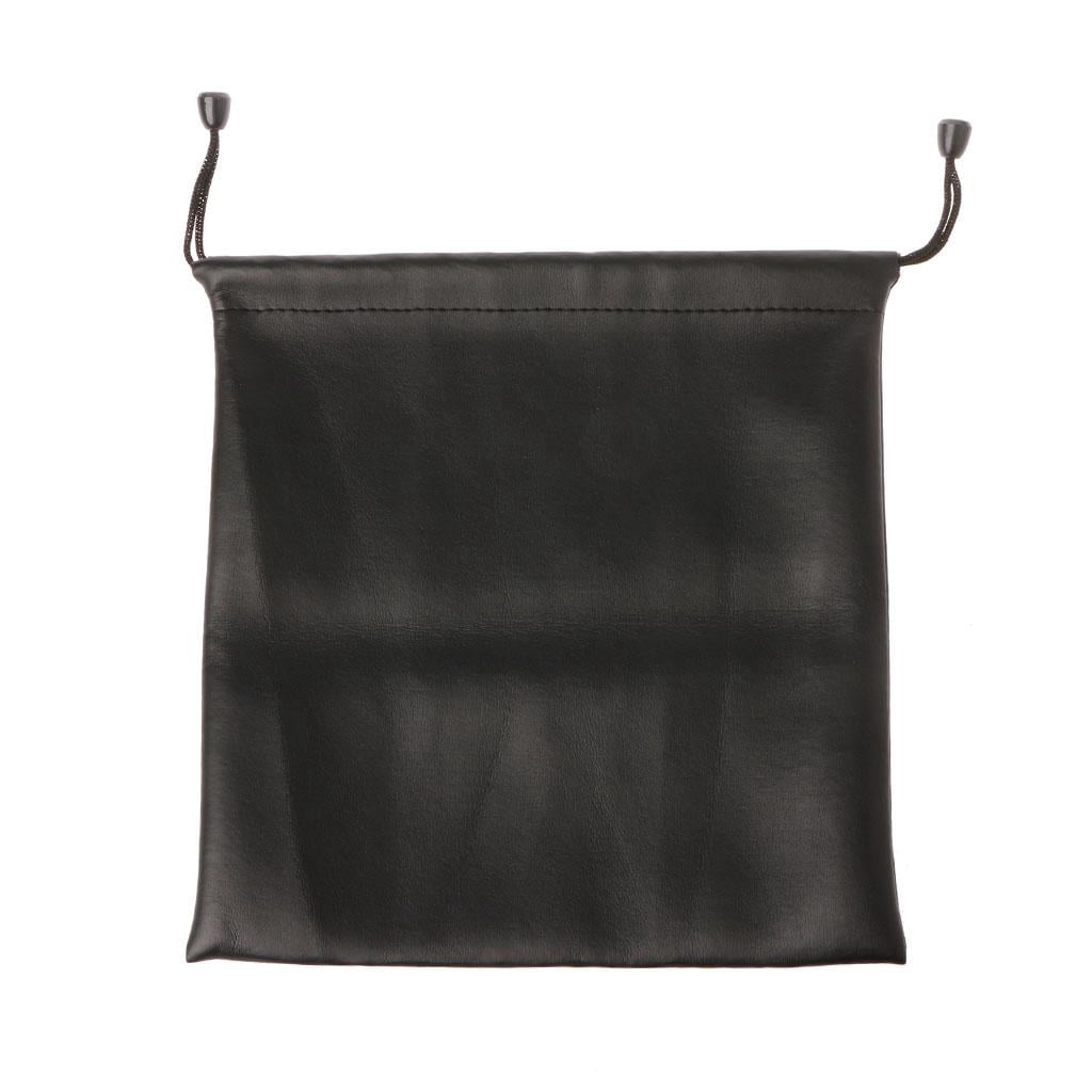 Black Large Capacity Storage PU Headphones Bags Drawstring Carrying ...