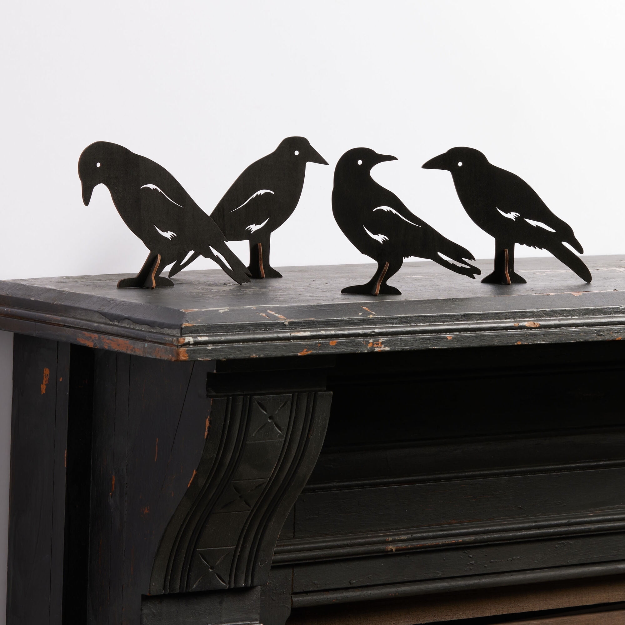 Black Laser Cut Wood Standing Crows 4 ea Pack of 4 - Walmart.com