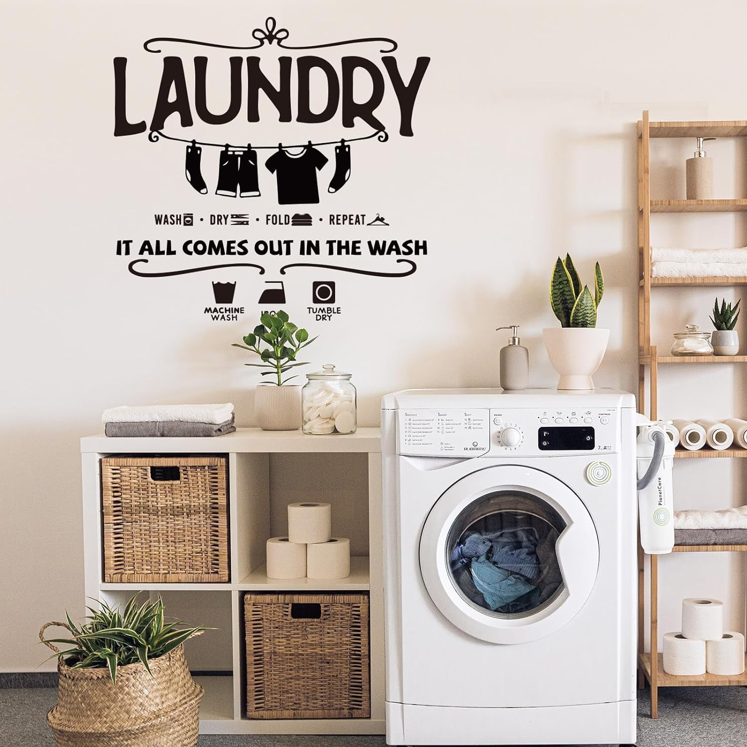Black Laundry Wall Stickers Black Quotes Decal It All Comes Out in The ...
