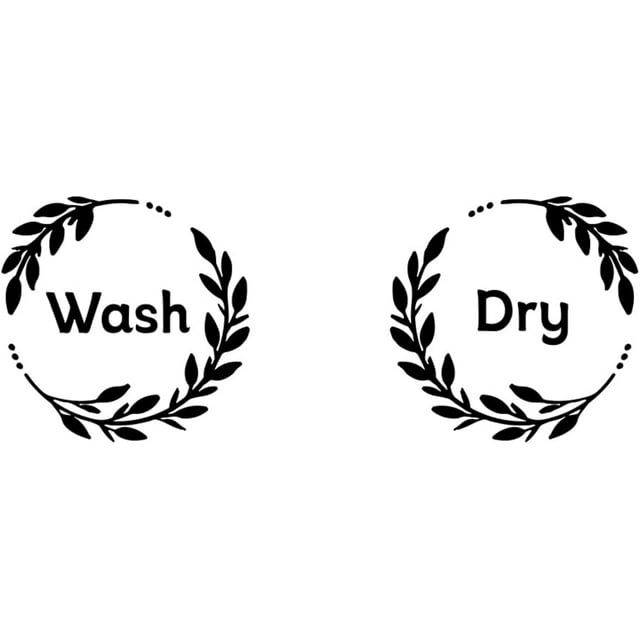 Black Laundry Wall Stickers Wash & Dry Quotes Decal Laundry Wall Decor ...
