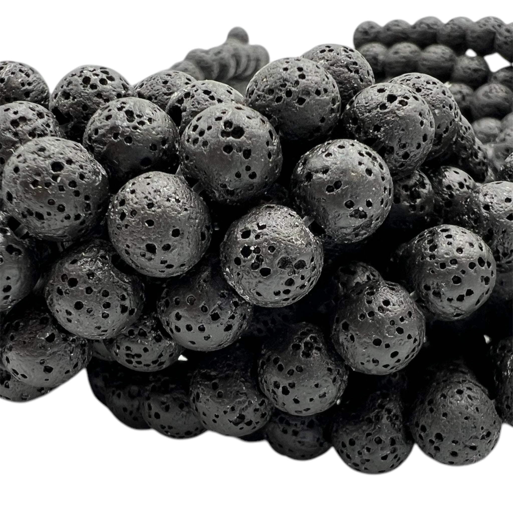 Black Lava Beads - Round Volcanic Rock Beads | 4mm 6mm 8mm 10mm 12mm ...