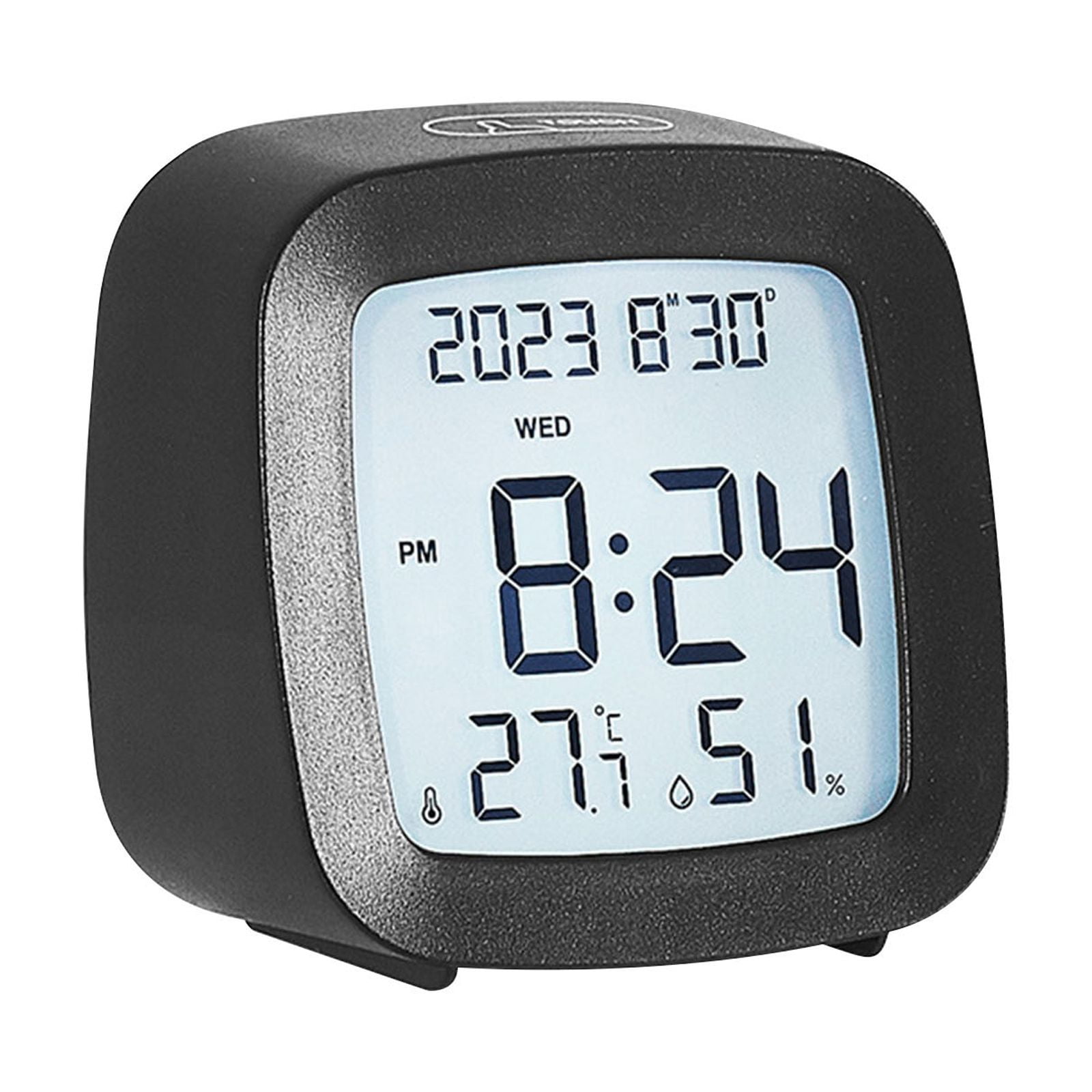 Black Lcd Alarm Clock Multi Function Clock With Temperature Humidity ...