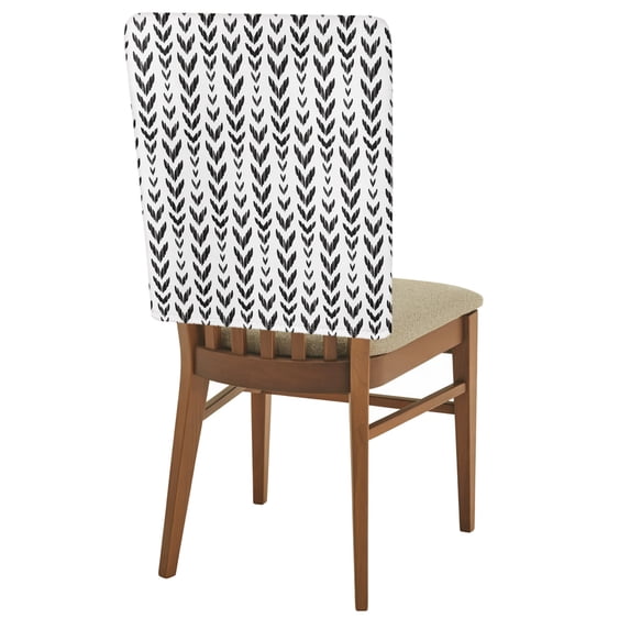 Black Leaf Arrow Chair Back Covers Set of 4 Modern Abstract Minimalist ...