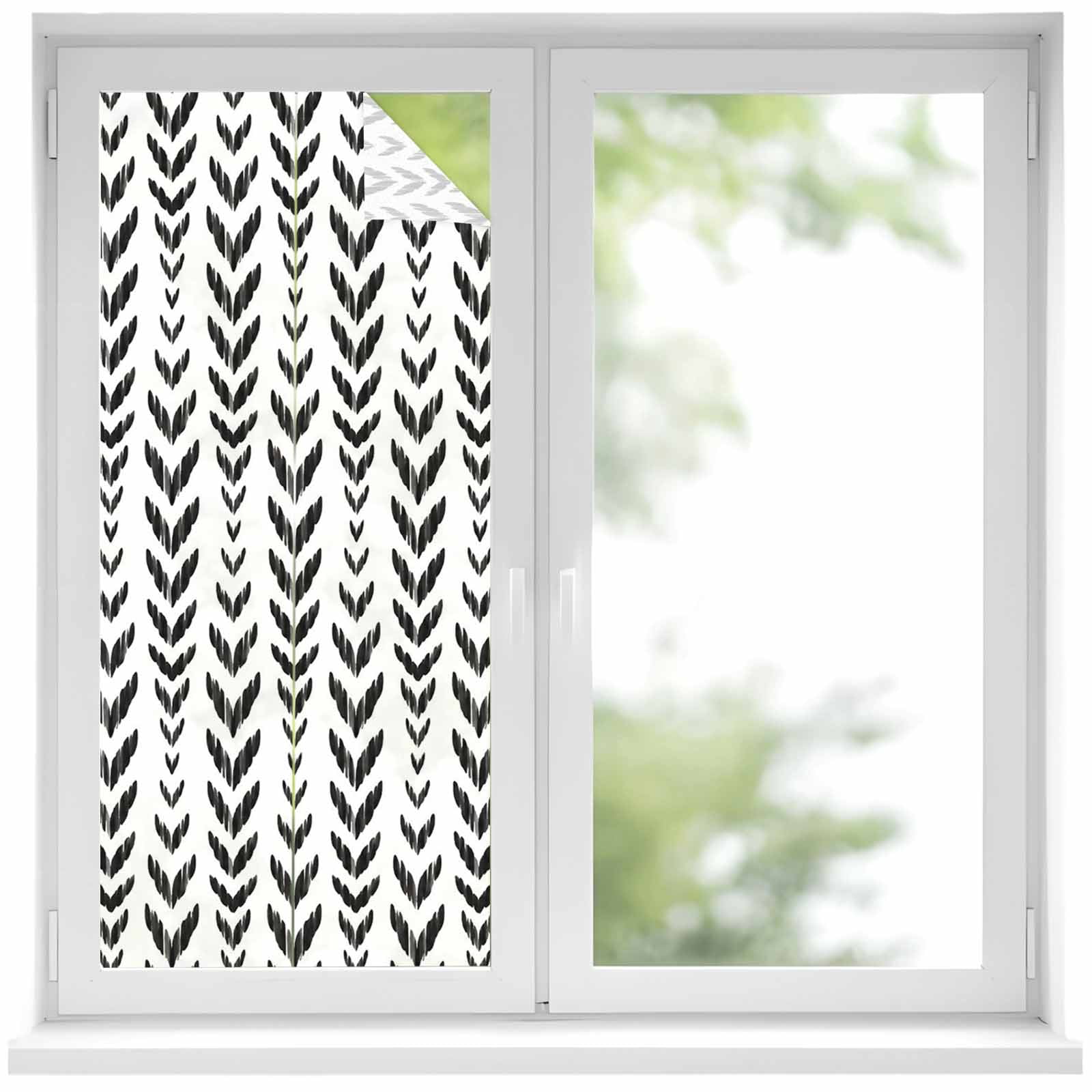 Black Leaf Arrow Window Privacy Film, Modern Abstract Minimalist ...