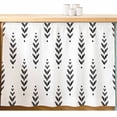 Black Leaf Cabinet Curtains 10" W x 11" L, Modern Abstract Minimalist ...