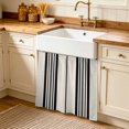 Black Leaf Stripe Cabinet Curtain, Country Vintage Minimalist Classic ...