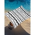 Black Leaf Striped Sun Shade Sail 6.5' x 10', Summer Botanical Vertical ...