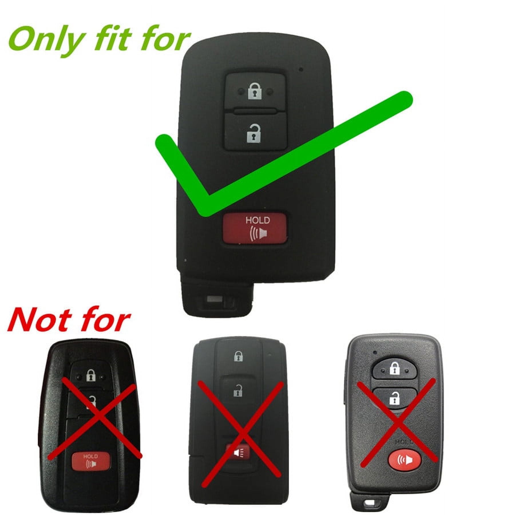Black Leather 3 Button Smart Key Chain Cover Holder For Toyota Tacoma ...