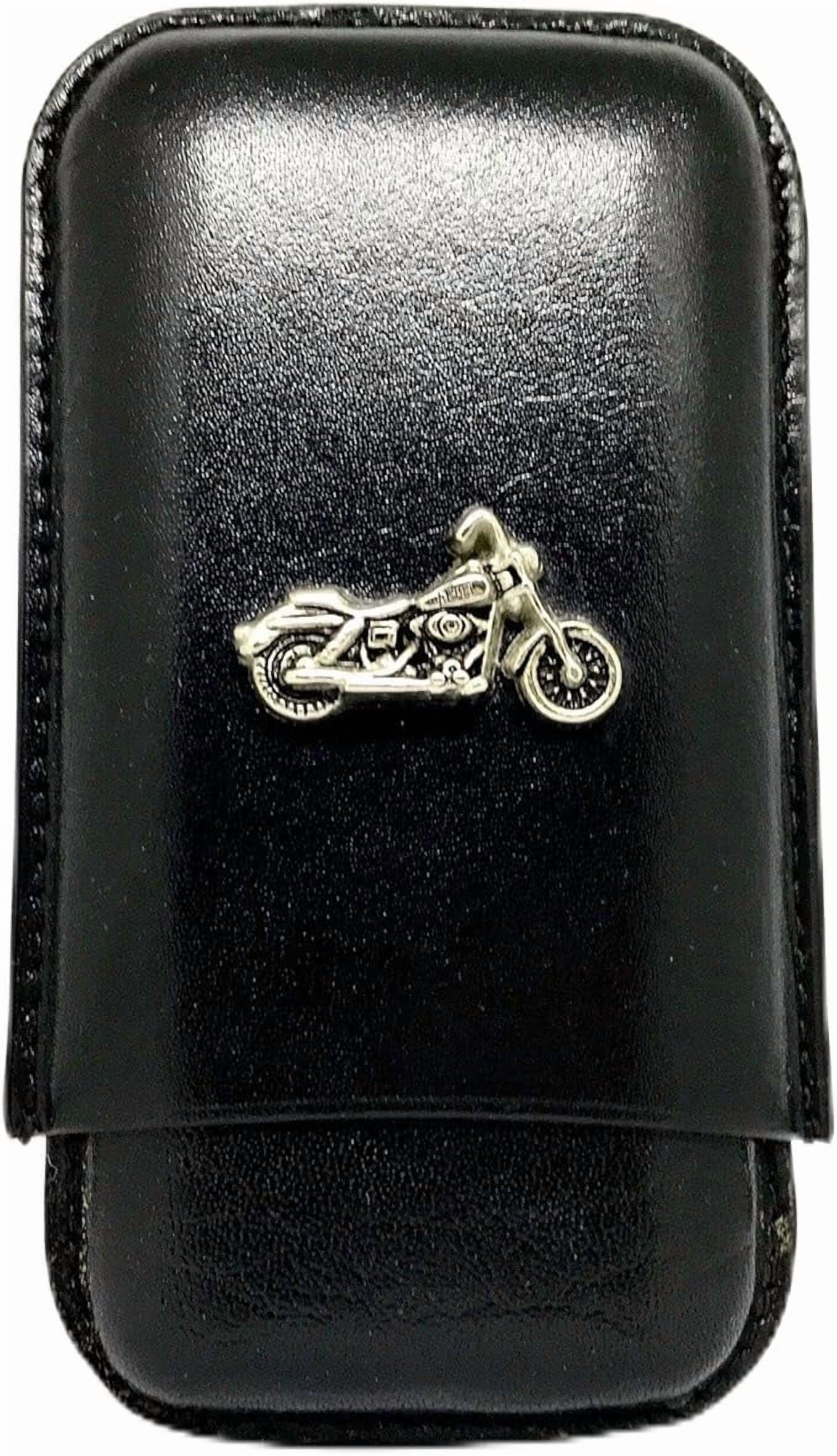 Black Leather 3-Finger Cigar Case – (Motorcycle) - Walmart.com