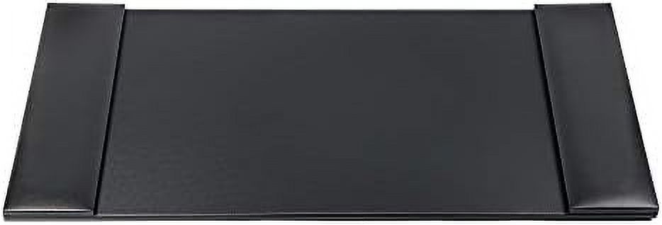 Black Leather 34" x 20" Desk Mat with Folding Side Rails - Walmart.com
